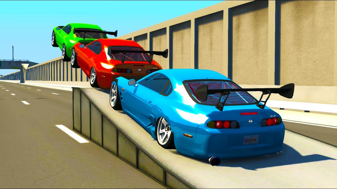 High Speed Ramp Jumps #2 - BeamNG drive - YouTube