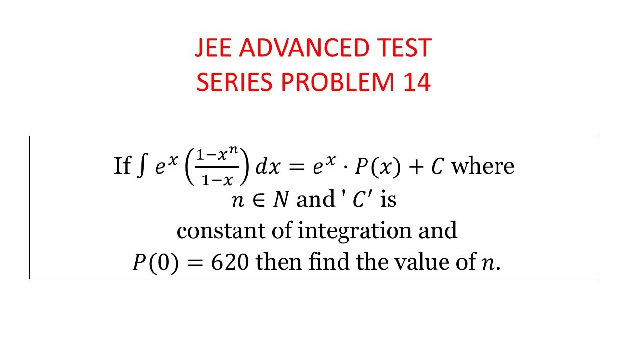 JEE ADVANCED TEST SERIES PROBLEM-14 - YouTube