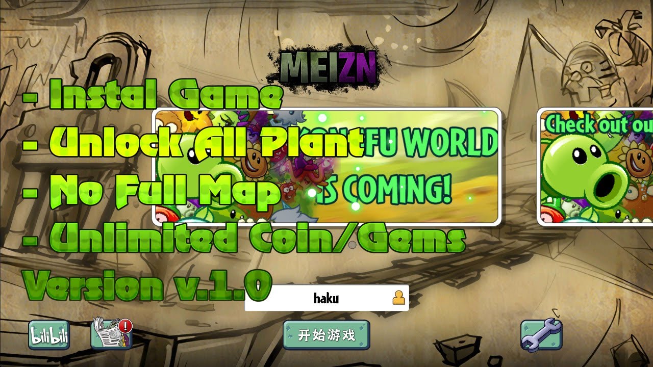 Plant Vs Zombies 2 MEIZN - Instal Game | Unlock All Plant | No Full Map | Pvz2 MEIZN | Download ...