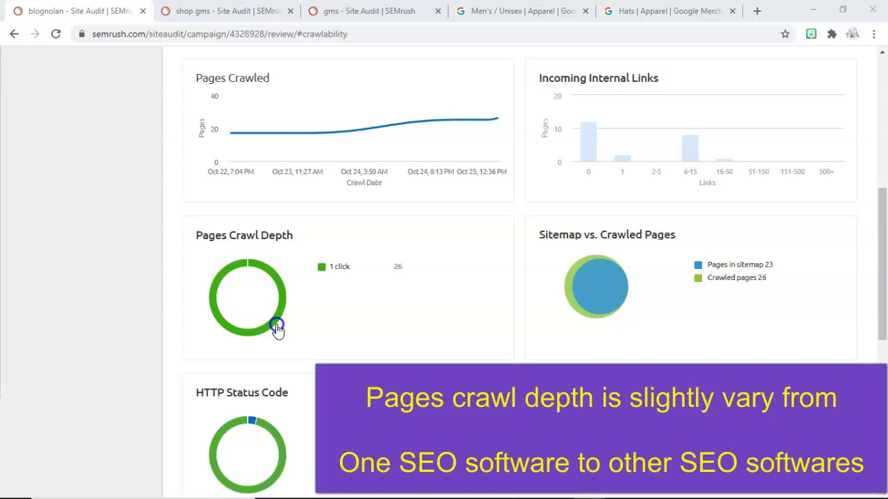 Semrush Tutorial | Pages Crawl Depth | Site Audit - YouTube