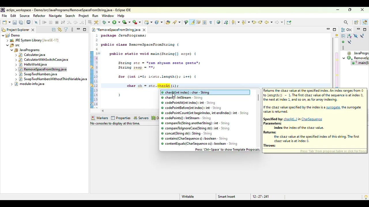 Remove White Space From String Program In Java YouTube Remove White Space From String Program In Java YouTube