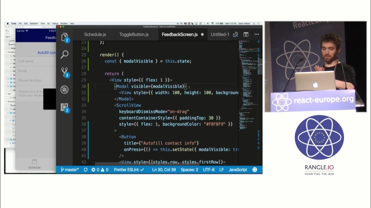Part 13: Animated Modal with @devinaabbott at @expo_io's @ReactEurope 2017 Workshop - YouTube