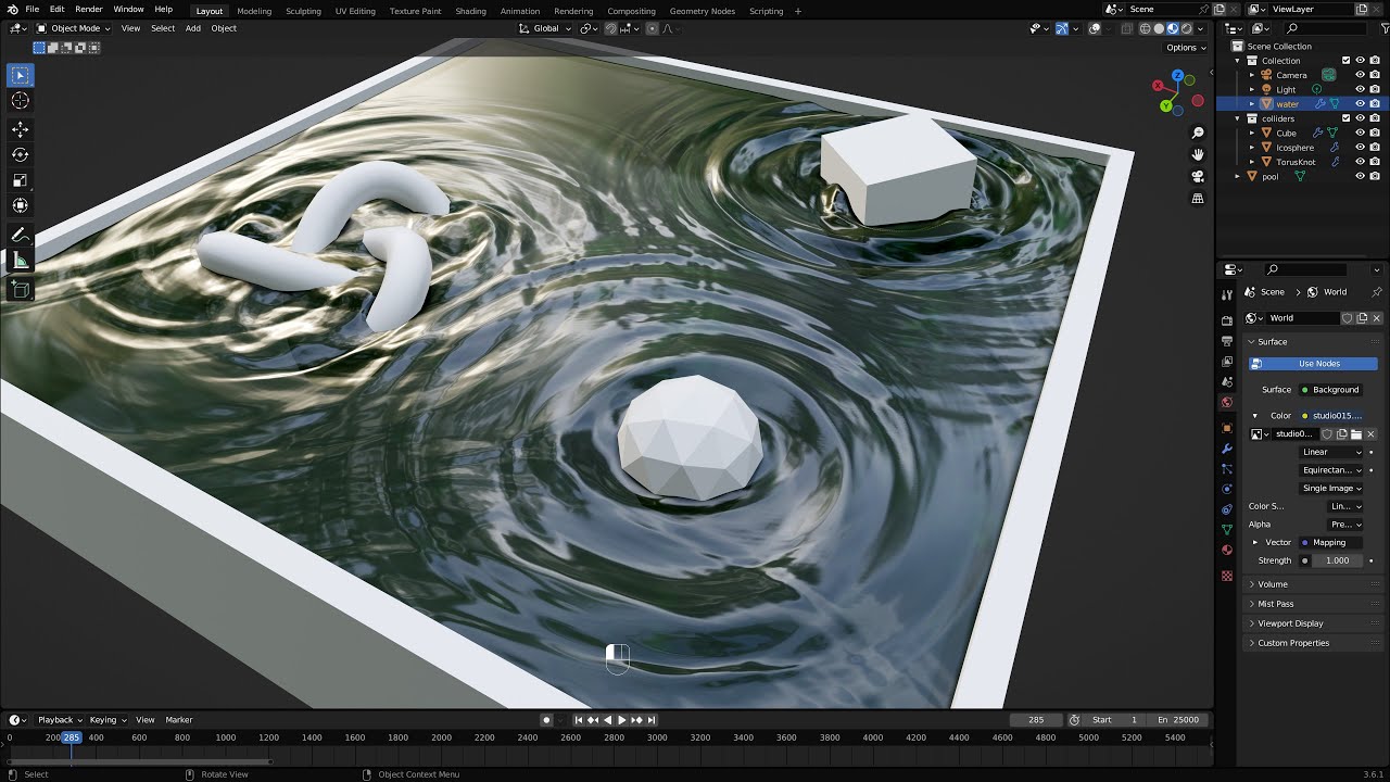 Water ripples with geometry nodes - YouTube