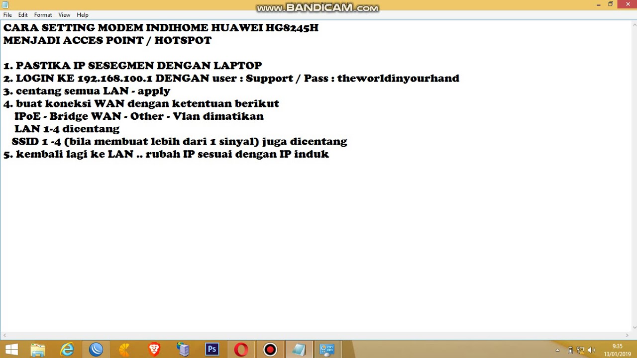 CARA SETTING MODEM INDIHOME HUAWEI HG8245H - YouTube