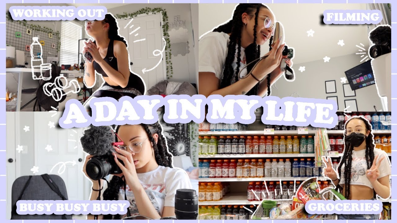 vlog: spend a day with me! | *filming, grocery shopping, working out ...