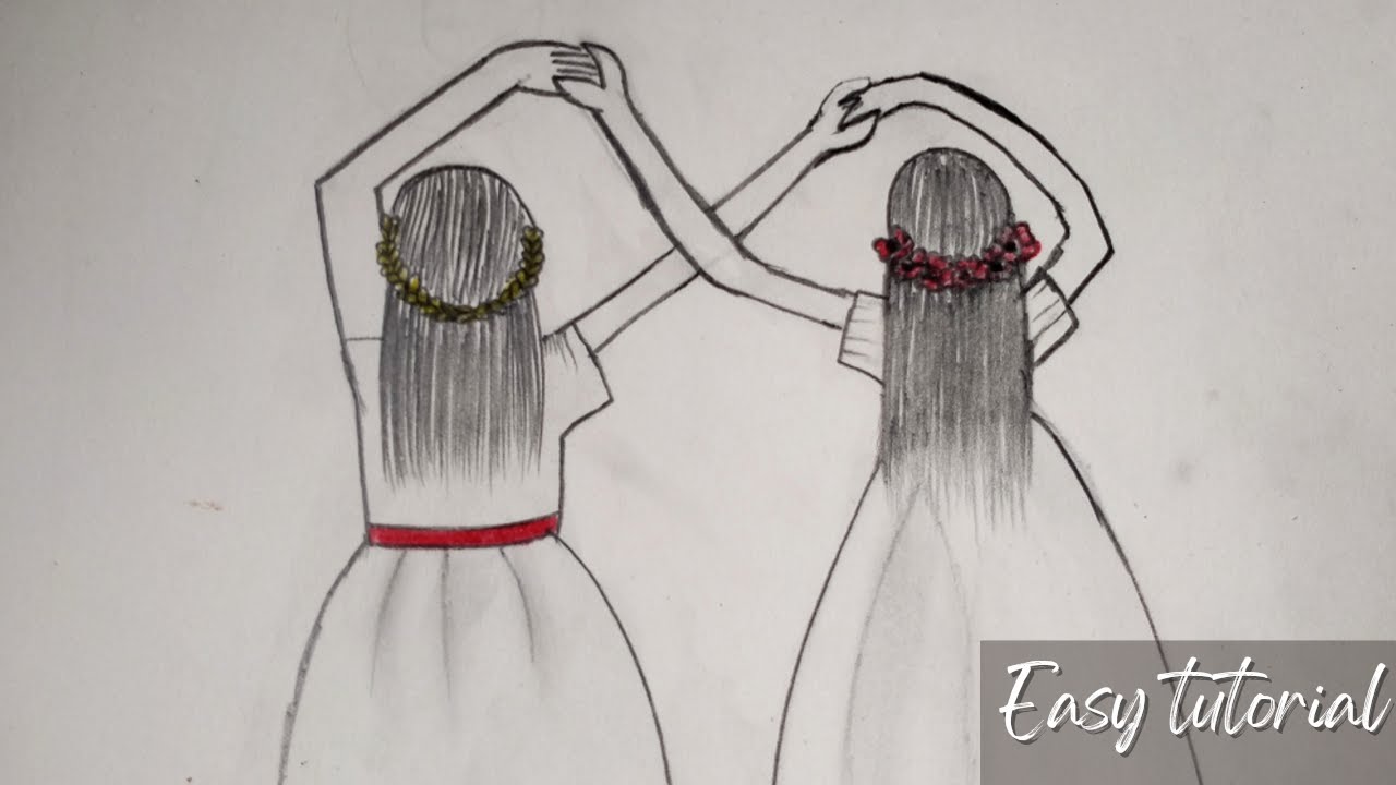 Best friend Drawing | How to draw best friend with pencil sketch ...