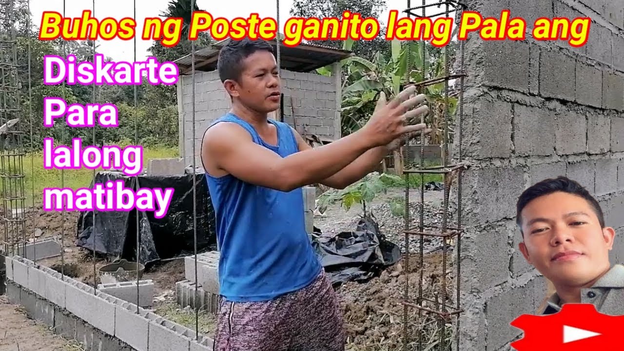 Paano ang tamang pagbuhos ng concrete Poste - YouTube