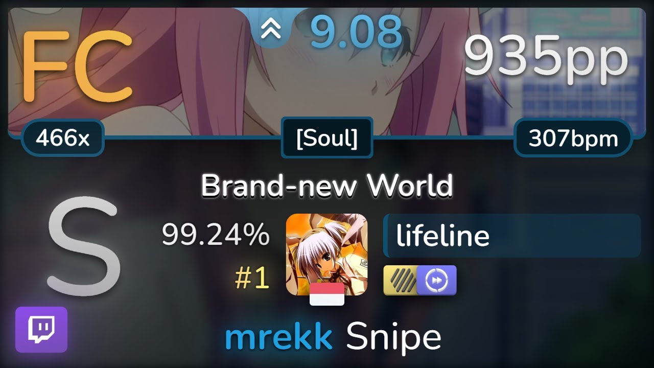 🔴 9.1⭐ lifeline | Shiena Nishizawa - Brand-new World [Soul] +HDDT 99.24 ...