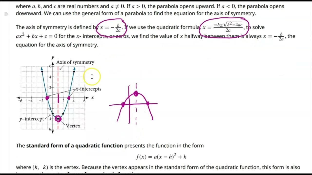MATH 1314 & 2412 - Graphing a Quadratic Function in Vertex Form - YouTube