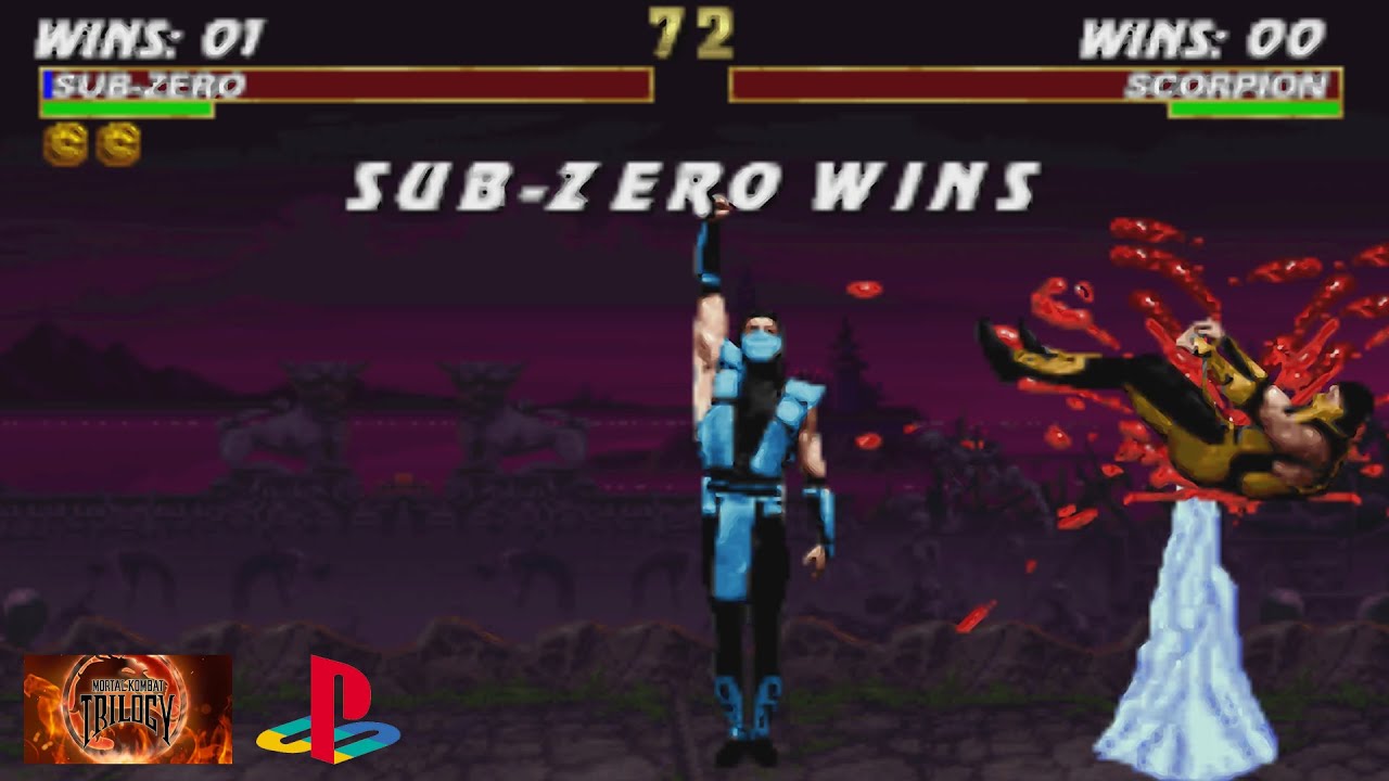 Mortal Kombat Trilogy MKT Classic Sub Zero Special Moves and Finishers ...