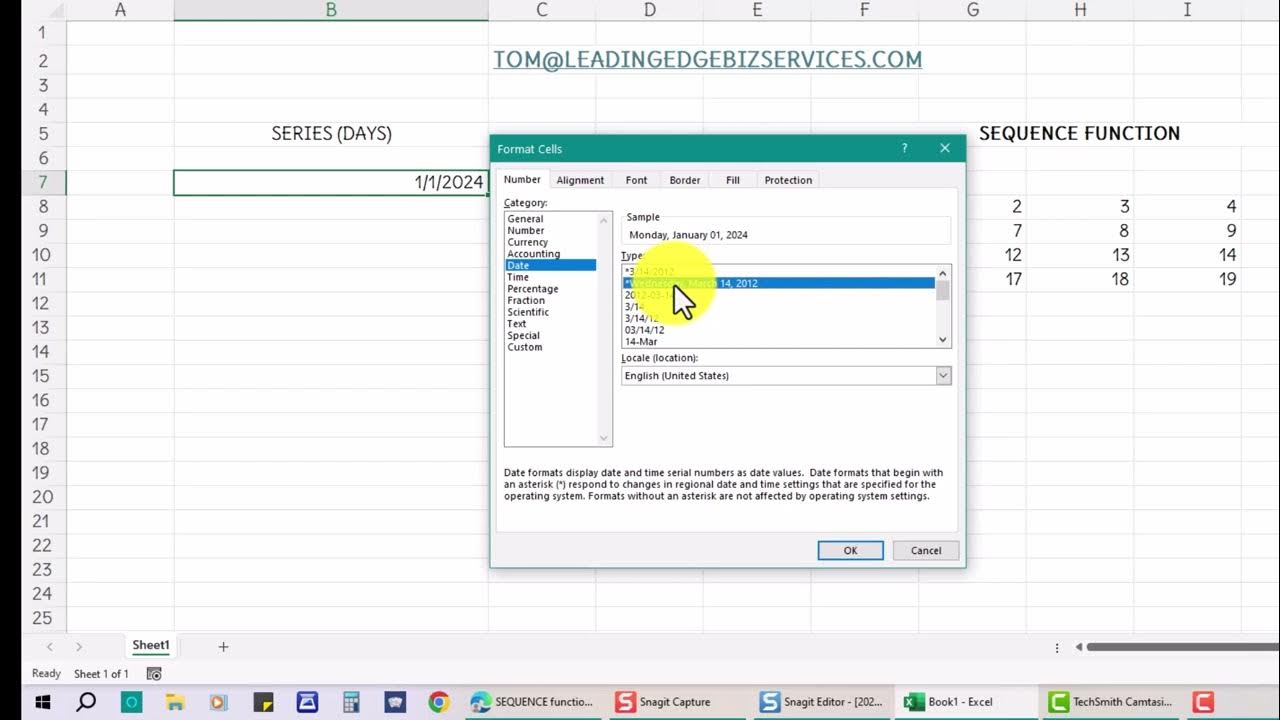 Excel - SEQUENCE function and DATE SEQUENCING - YouTube