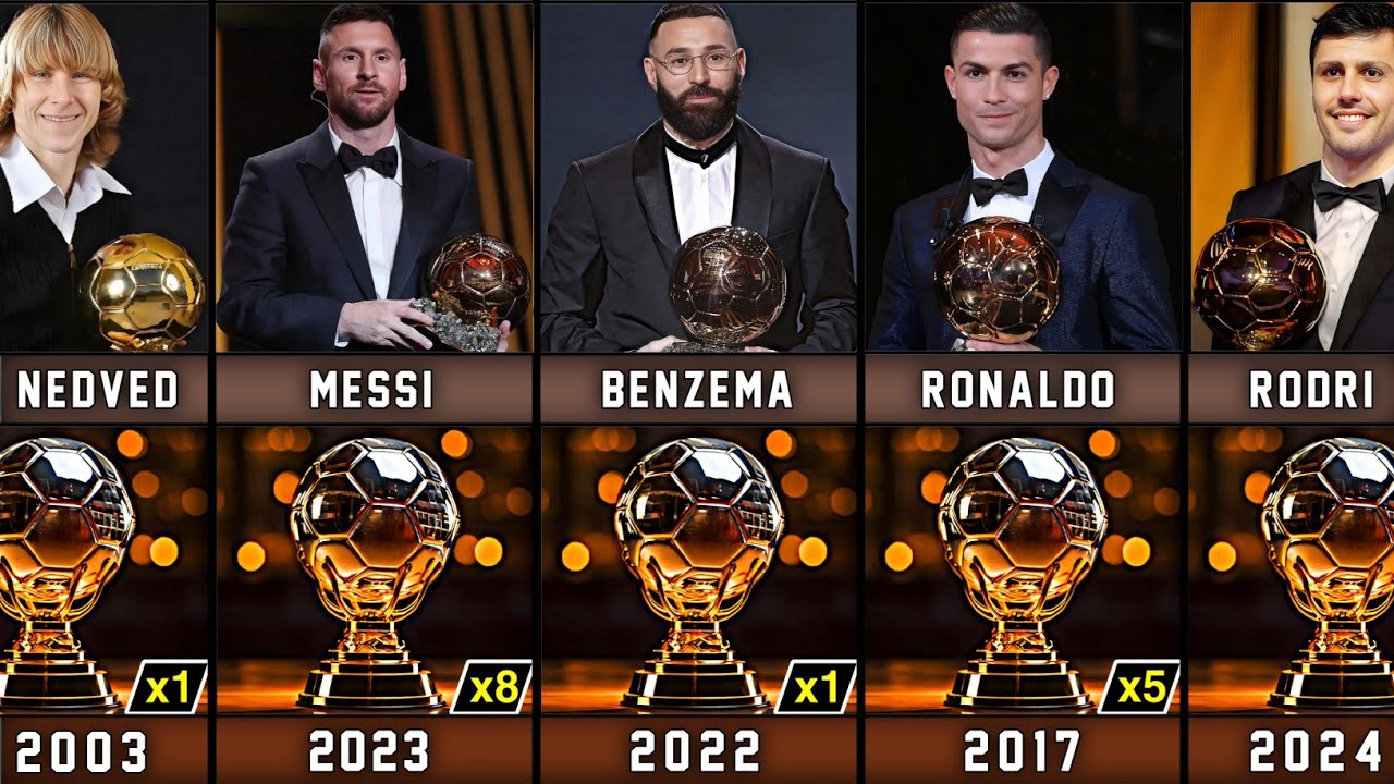 All Ballon d'Or Winners 1956-2024 | Most Ballon d'Or Winner in football ...