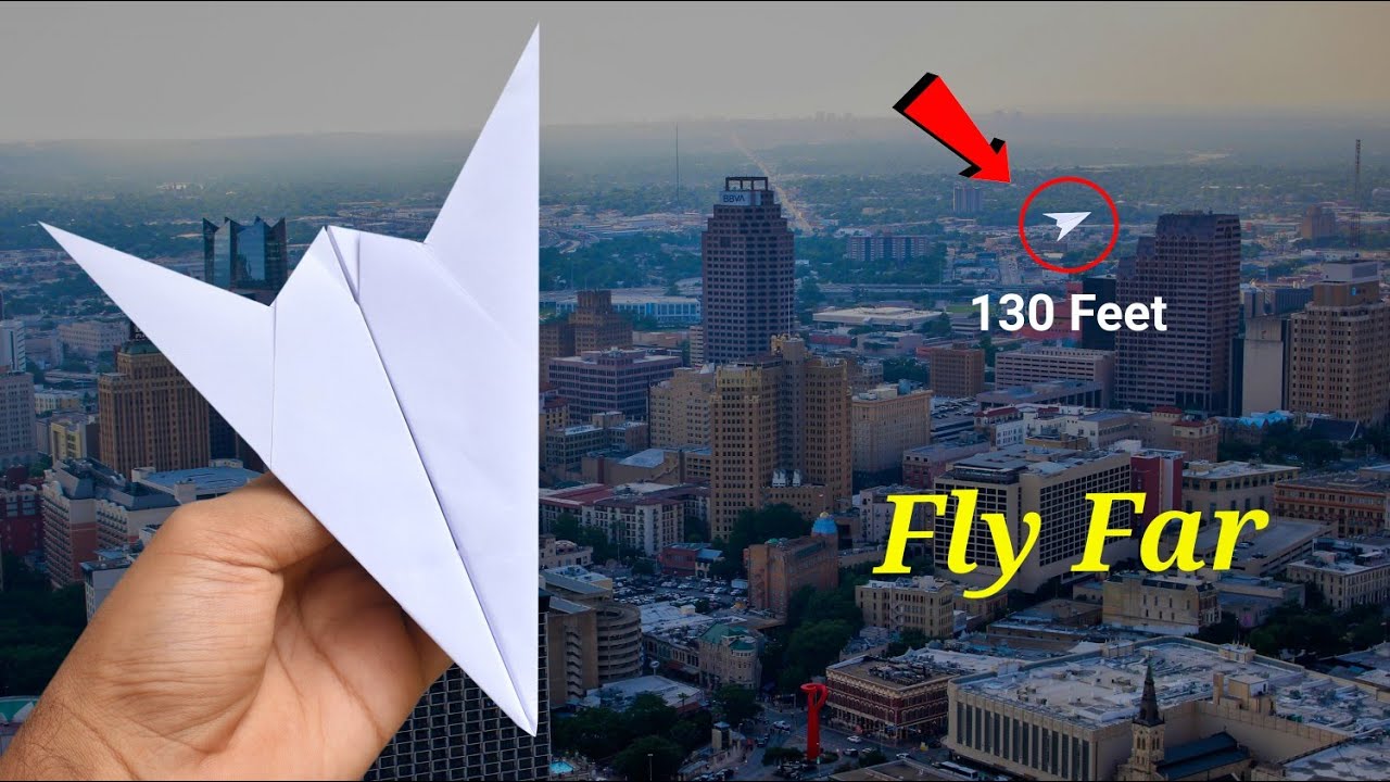 How to Make Paper Plane That Fly Long Time - Over 130 Feet! | Easy ...