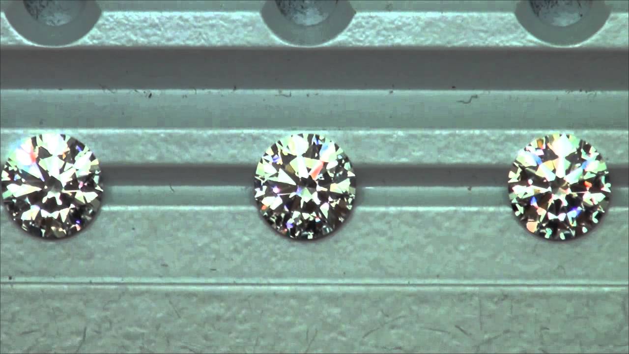 Diamond Cut and Color Comparison for 3 Superior H&A Diamonds - YouTube