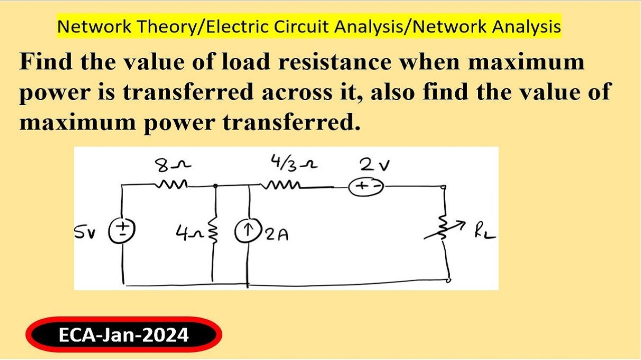 Find the value of load resistance when maximum power is transferred ...