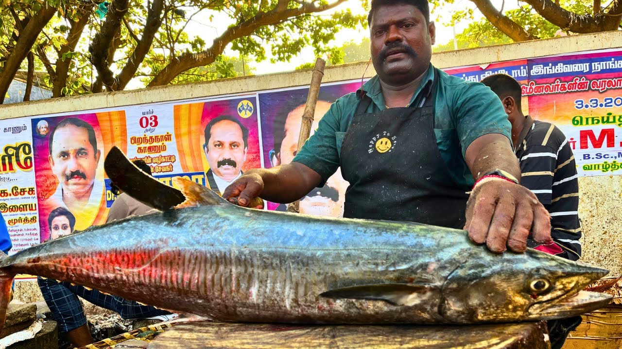 15KG BIG SEER VANJARAM FISH CUTTING BY SPEED SELVAM | HD VIDEO | IN ...