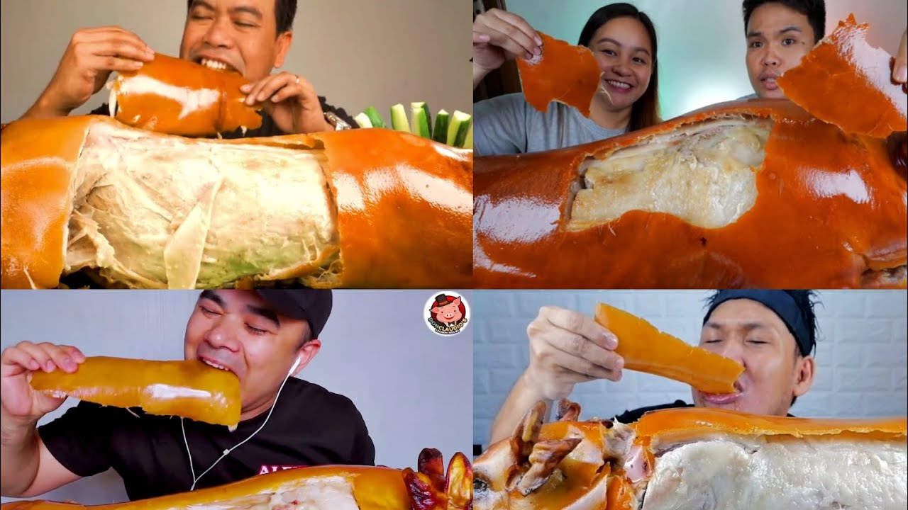 FILIPINO MUKBANGERS VS WHOLE LECHON BABOY COMPILATION #ASMR #MUKBANG # ...