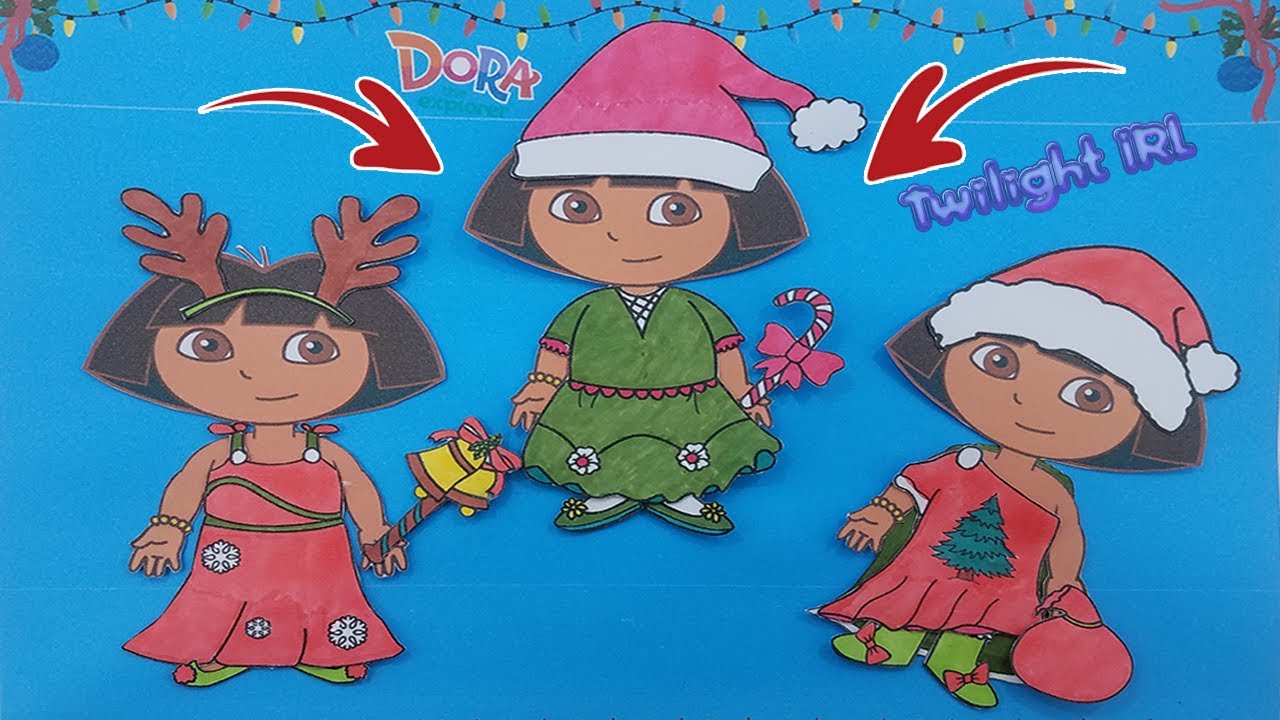 PAPER DOLLS Dora DRESS UP Christmas Costumes PAPERCRAFT | Twilight ...