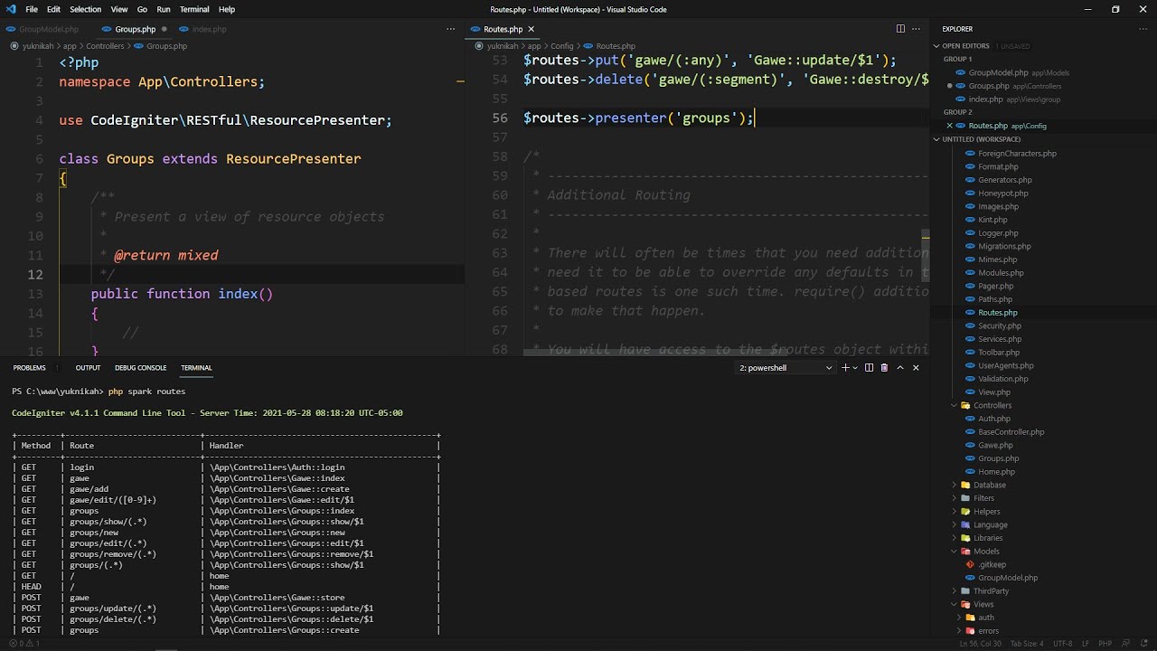 Belajar Presenter Routes dan ResourcePresenter di CI4 [13] - YouTube