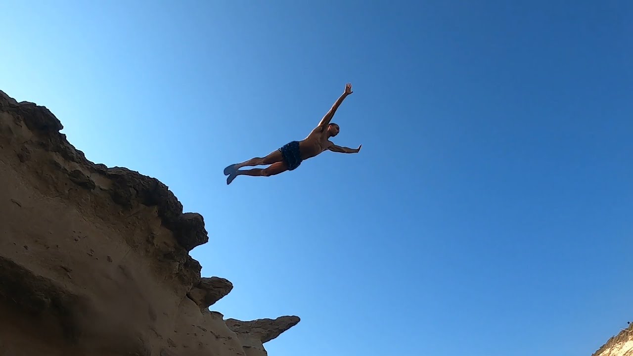 Cliff diving at St Peter's pool - YouTube