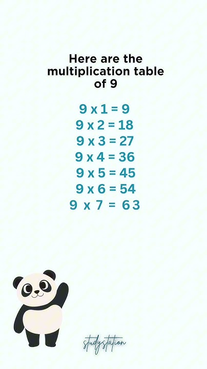Multiplication Table of 9 - YouTube