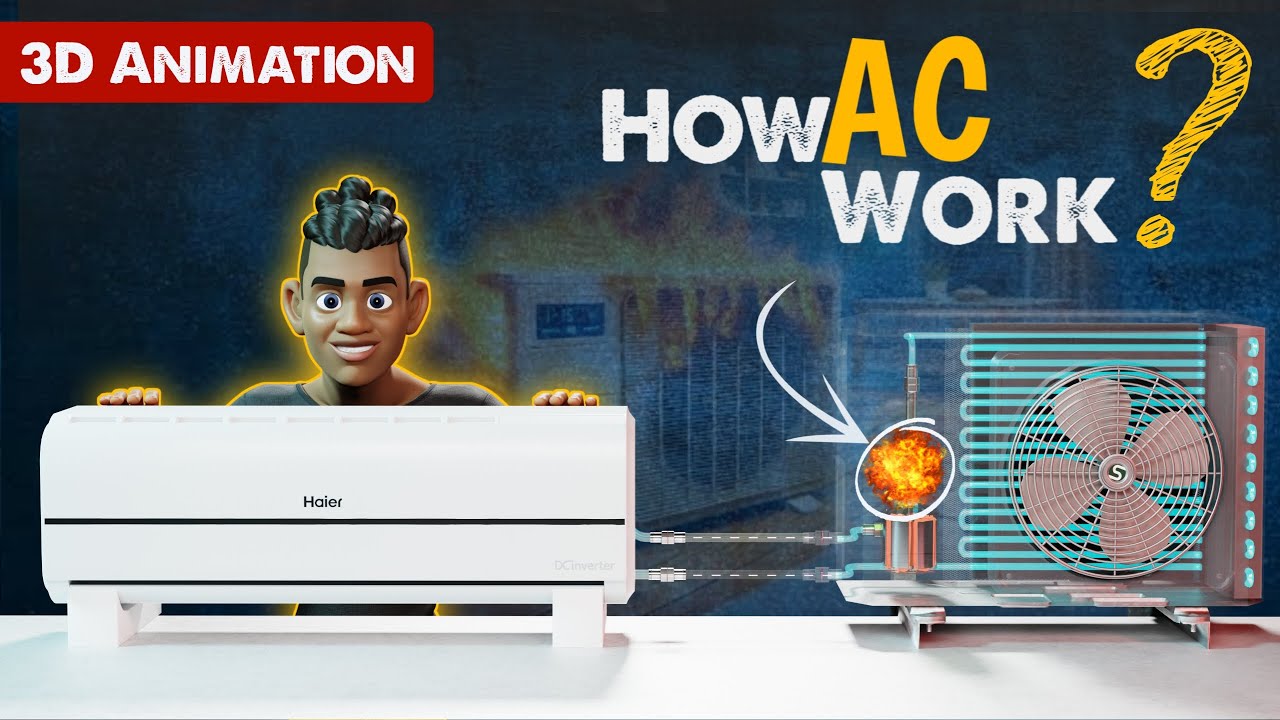 How to AC works 3D Animation in Hindi...AC काम कैसे करता है? #samajh ...