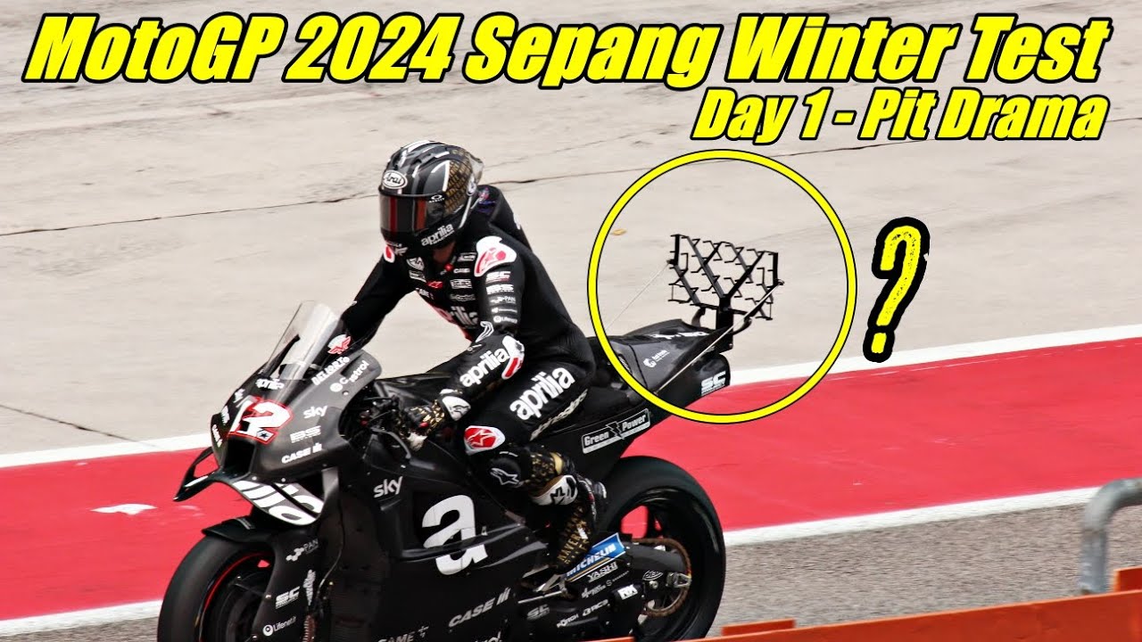 MotoGP Sepang Winter Test 2024 day 1 Pit Drama - YouTube