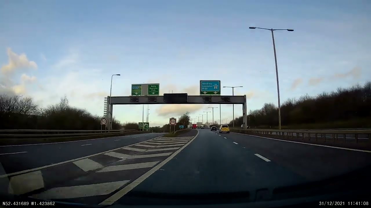 UK Motorways - M69 A46/M6 to J1 (Hinckley) - YouTube