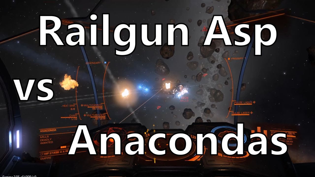 Elite Dangerous Railgun Asp in an Anaconda clusterfuck - YouTube