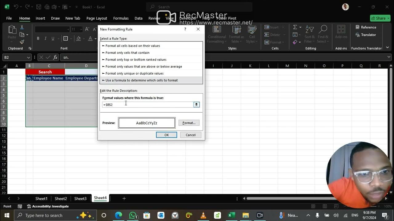 Jinsi ya kutengeneza outline borders kwenye excel kwa kutumia conditional format. - YouTube