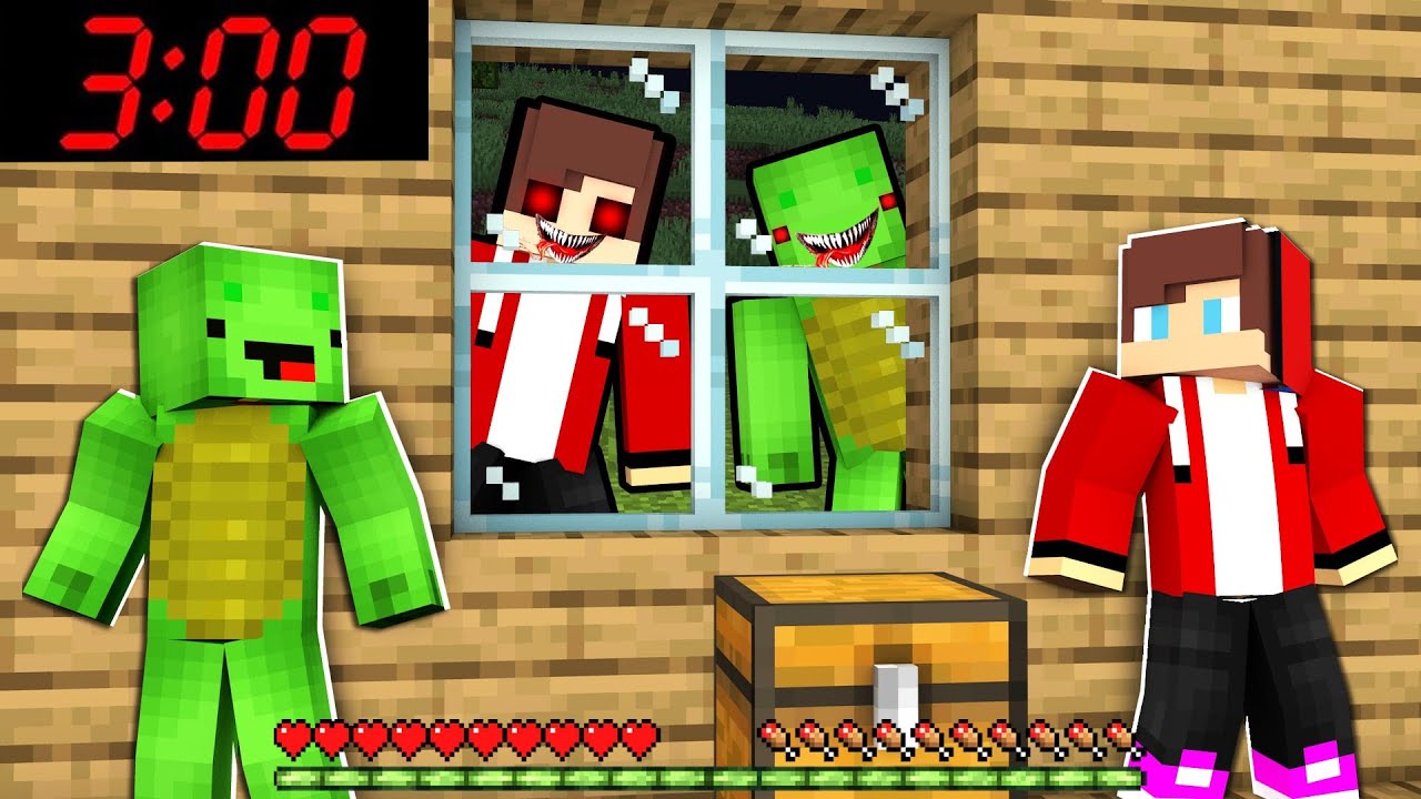 Maizen.EXE and Mikey.EXE From Window at 3:00 AM knock to JJ - Minecraft gameplay Thanks to ...