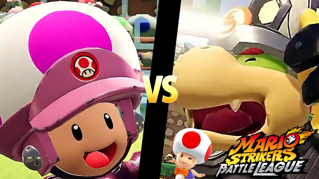Mario Strikers Battle League Team Toad vs Team Bowser Jr in Mushroom ...