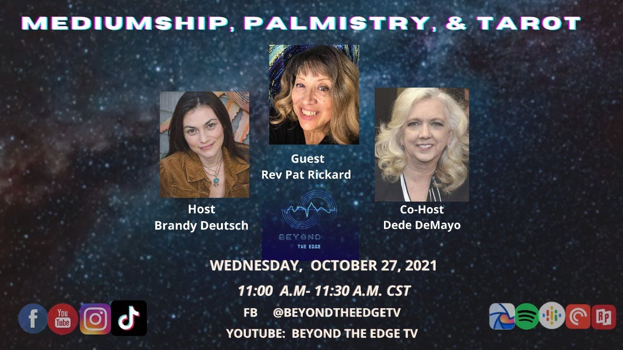 "Mediumship Palmistry and Tarot" with Guest Rev. Pat Rickard - YouTube