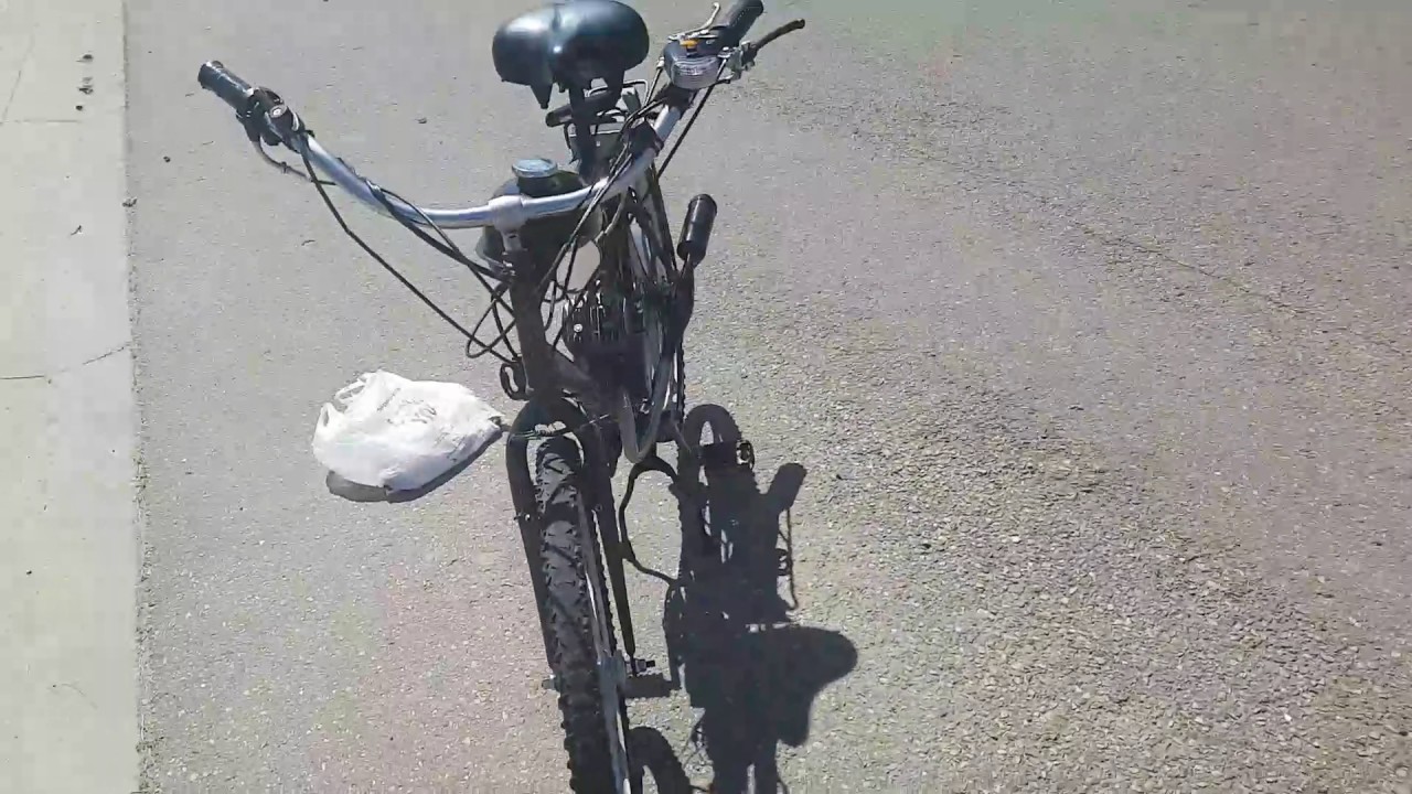 66cc grubee skyhawk motorized bicycle rev. - YouTube