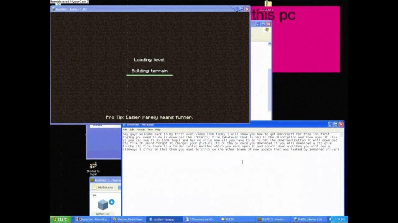 minecraft FREE tutorial working 2008 - YouTube