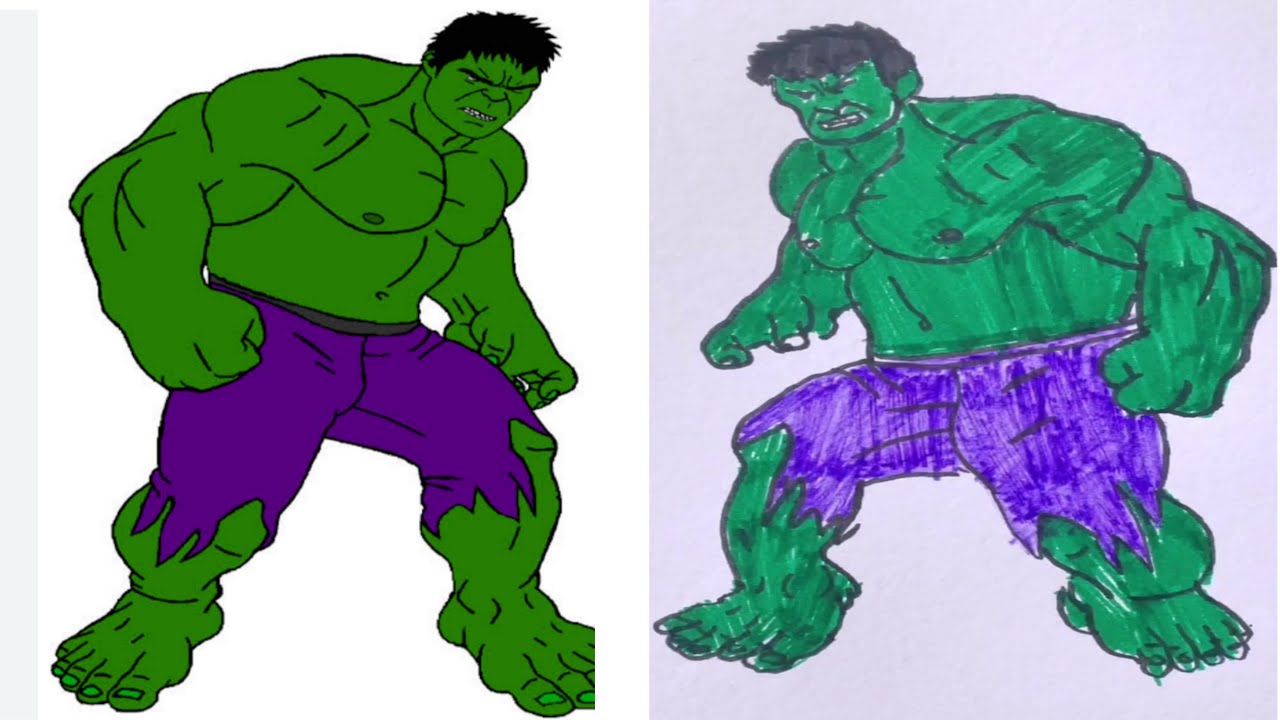 Avenger Hulk Cartoon For Kids ||Colourful Drawing Clips|| Easy Drawing ...