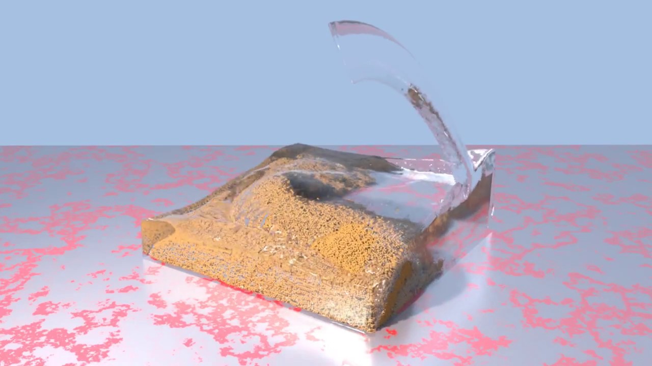 Water Pouring onto Particles of Differing Density - YouTube