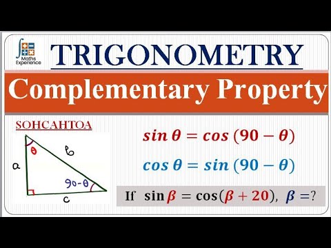 Complementary Properties of Trig Ratios | Sin x = Cos (90 - x) | Cos x = Sin (90 - x) - YouTube