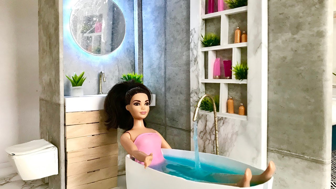 DIY Miniature Barbie Bathroom - YouTube