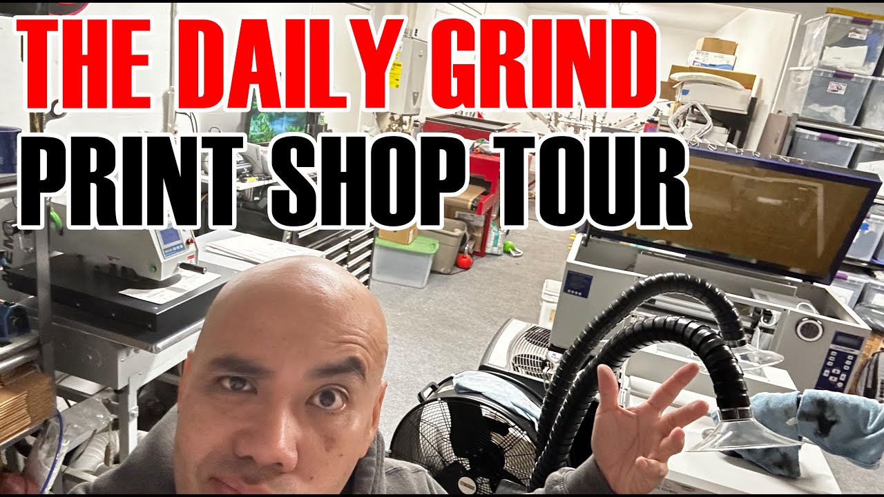 THE DAILY GRIND PRINT SHOP TOUR : GARAGE PRINT SHOP (S:10/Vlog 11 ...