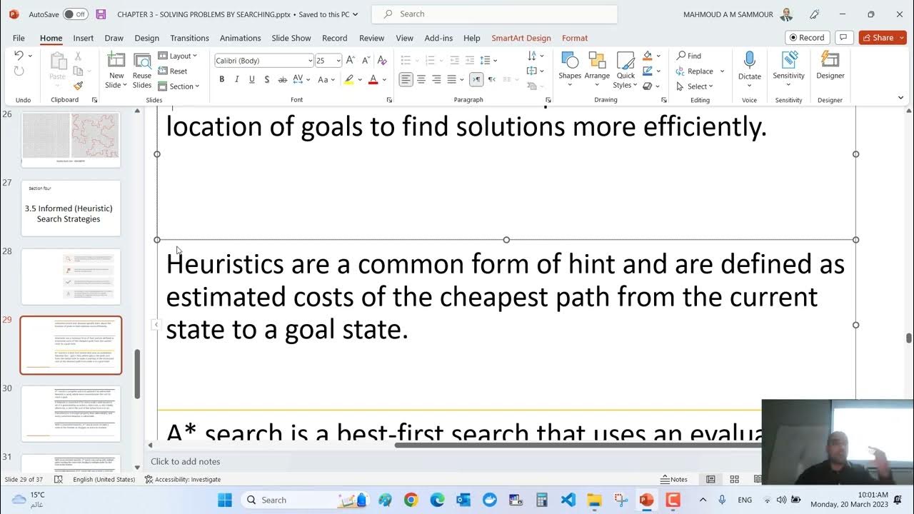 Chapter3 - SOLVING PROBLEMS BY SEARCHING Part (4) - A* - YouTube