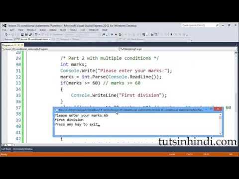 .net with c# in hindi urdu, lesson 05 conditional statements part 2 ...