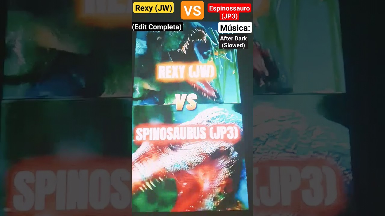 Rexy (JW) VS Espinossauro (JP3) (Edit Completa) {After Dark Slowed} - YouTube
