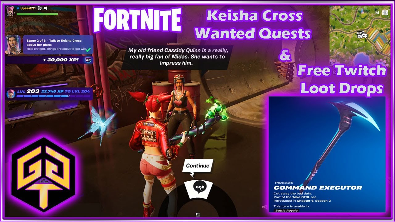 Fortnite Free Pickaxe & New Quests Keisha Cross Wanted & Command ...