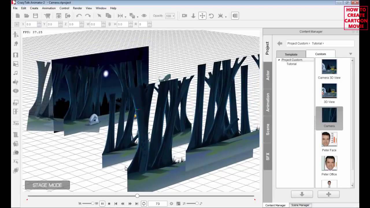 Cartoon animation maker step by step - Camera and 3D Viewer - YouTube