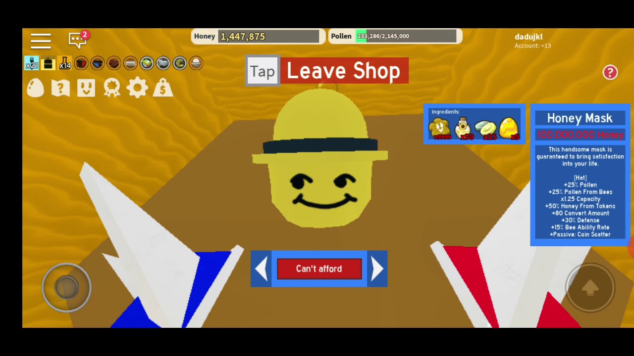 Me compro la beekeeper's mask en bee sward simulator - YouTube