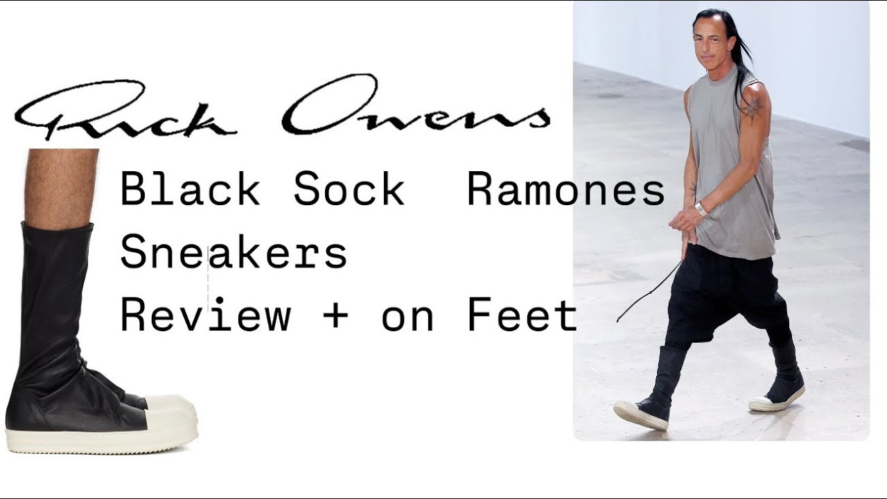 RICK OWENS SOCK RAMONES SNEAKER Review + On Feet - YouTube