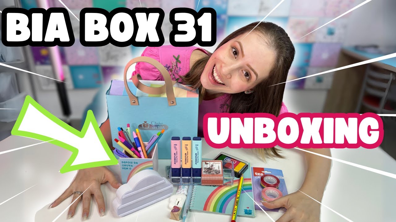 Caixa recheada de papelaria: unboxing Bia Box 31 😍| Bia Winston - YouTube