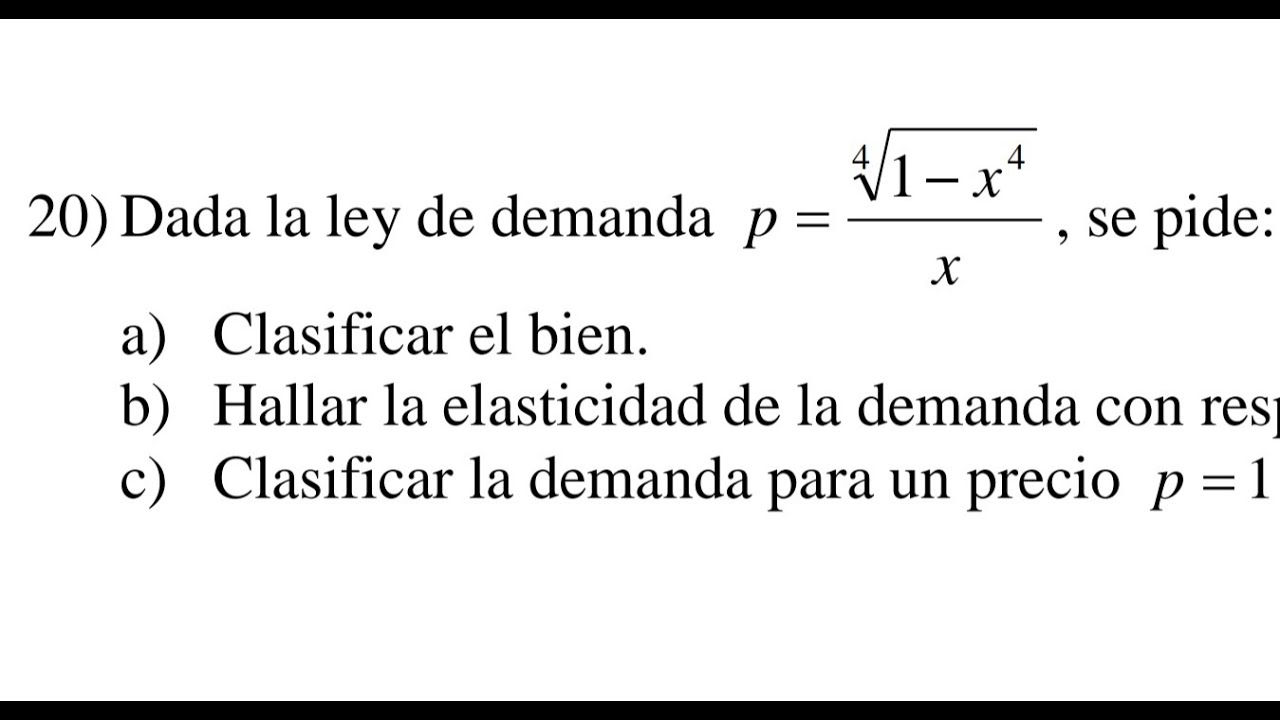 como encontrar la elasticidad de una función - YouTube