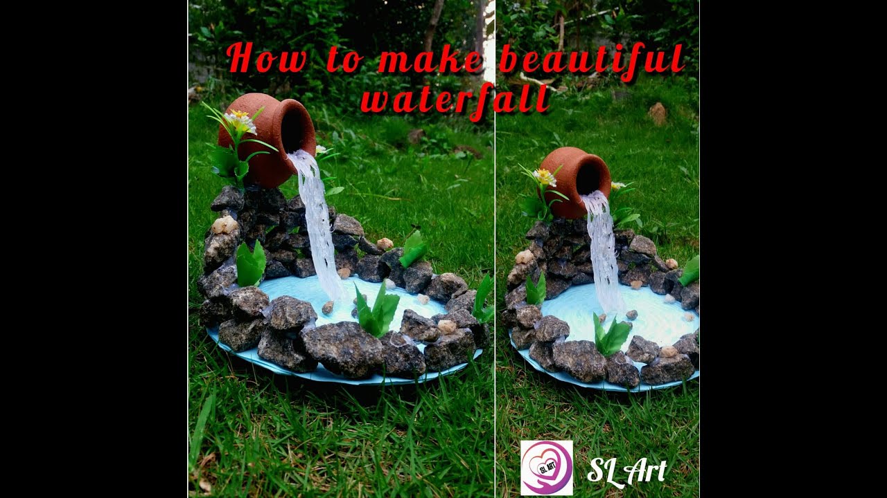How to make beautiful waterfall at home - YouTube